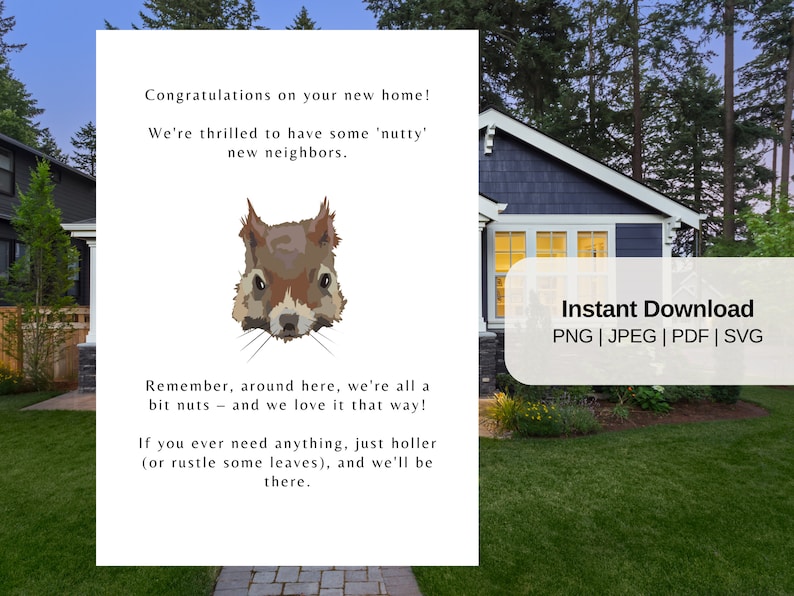 Printable New Neighbor Card Welcome Neighbors Greeting Card Moving ...