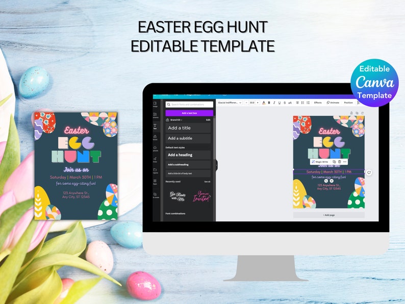 Easter Egg Hunt Flyer | Church Flyer | Easter Egg Hunt | Egg Hunt Flyer ...