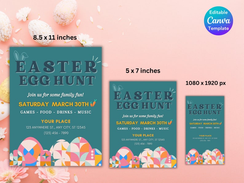 Easter Egg Hunt Flyer | Easter Egg Hunt Bundle | Egg Hunt Flyer ...