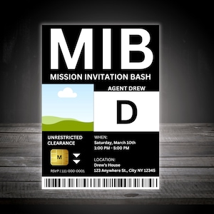 Personalized Men in Black International ID Badge, Mib Id, MIB Special ...