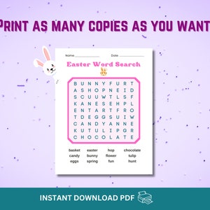 Printable Easter Word Search, Easter Puzzle, Easter Game Bundle, Easter ...