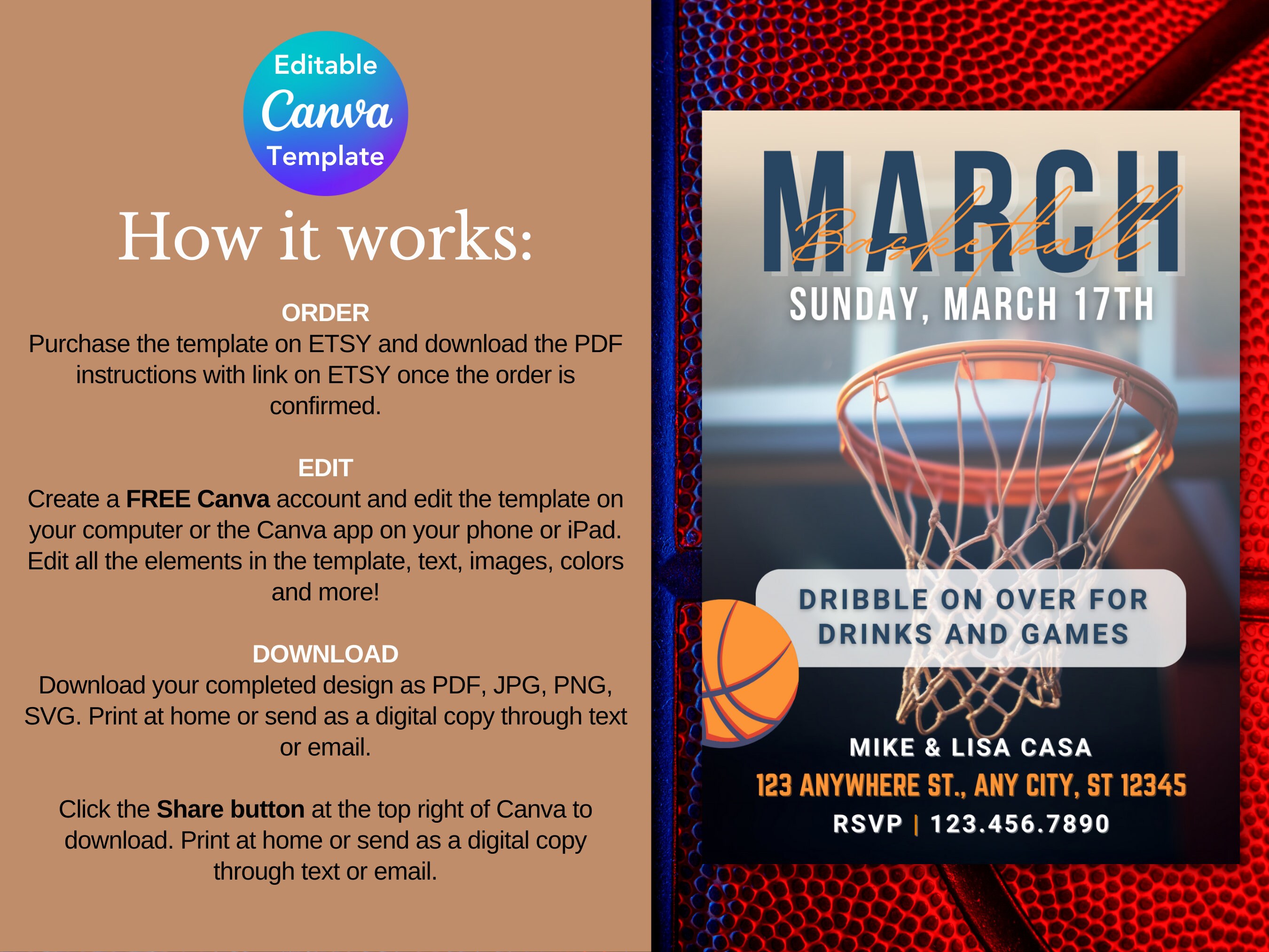 Basketball Party Flyer Basketball Flyer Basketball Birthday Basketball ...