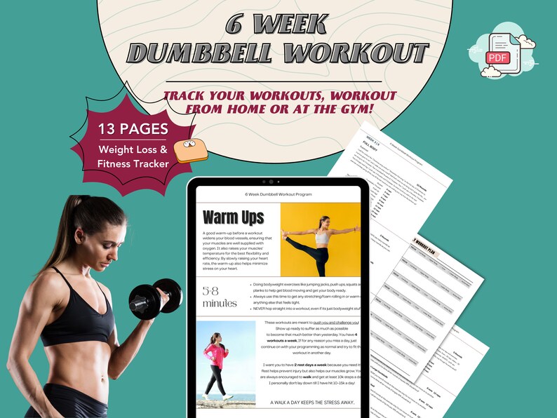 Workout Program | 6 Week Workout Program | Fitness Planner | Weight ...