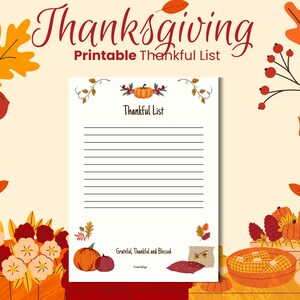 Thanksgiving Planner, Gratitude List, Thanksgiving Bundle, Holiday Meal ...