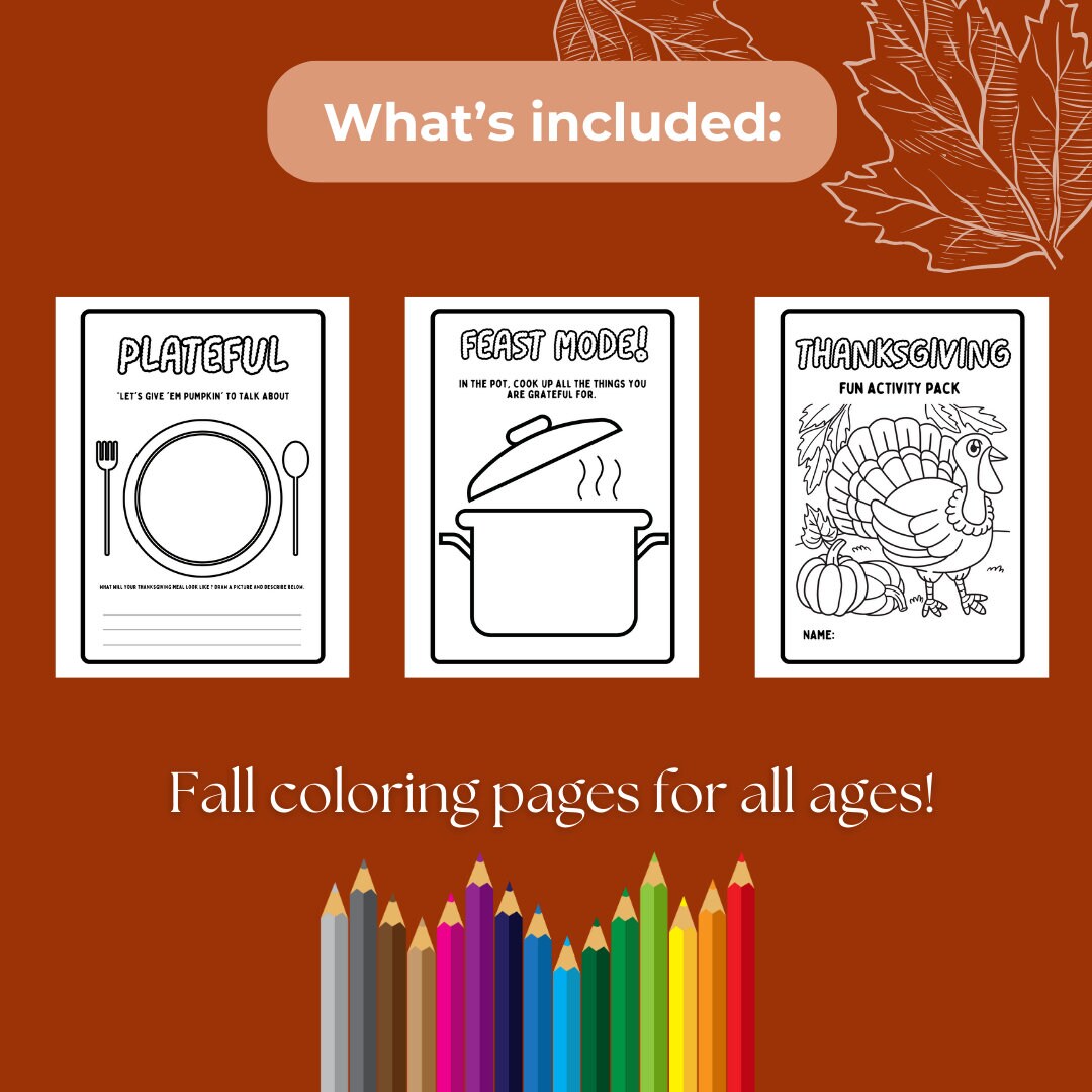 Fall Coloring Pages, Thanksgiving Craft, Printable Coloring Pages, Kid ...