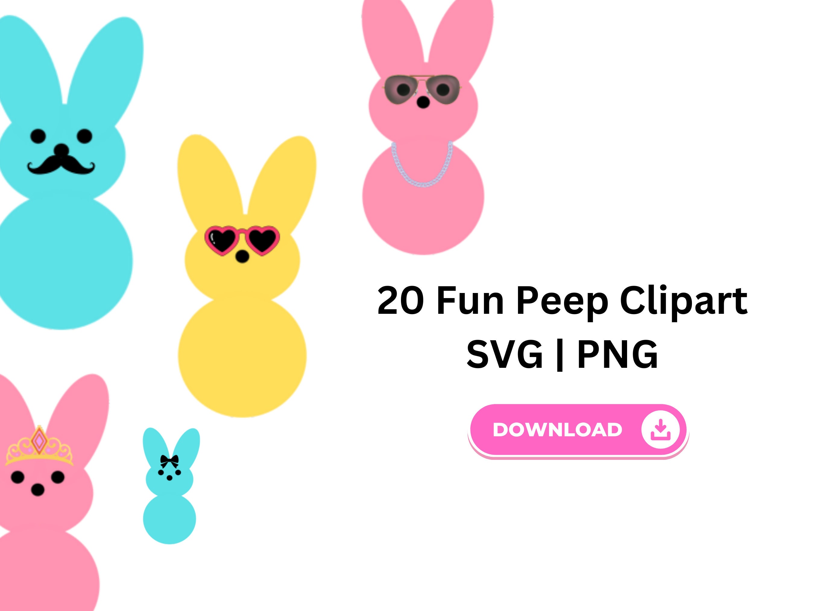 Peep SVG, Easter SVG Bundle, Easter Bunny Clipart Easter Peeps Svg ...