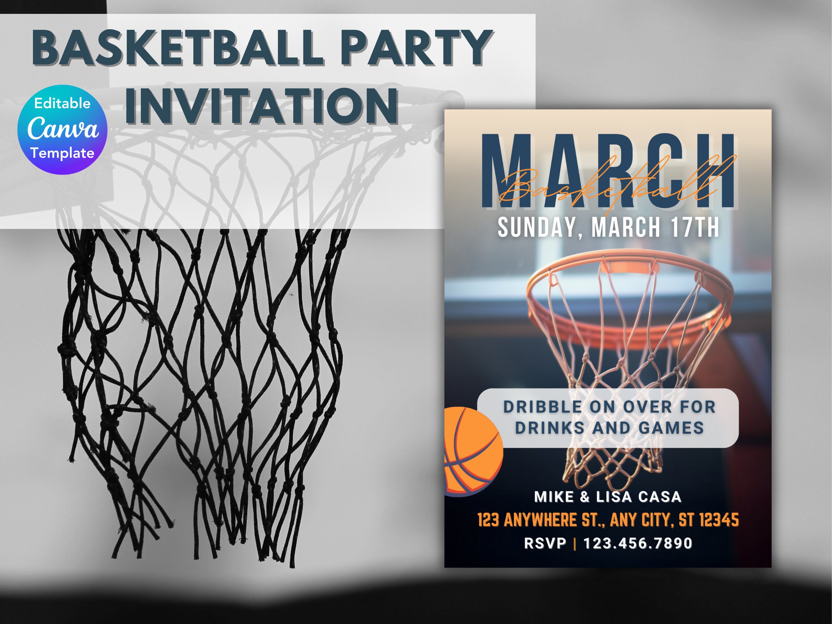 Basketball Party Flyer Basketball Flyer Basketball Birthday Basketball ...