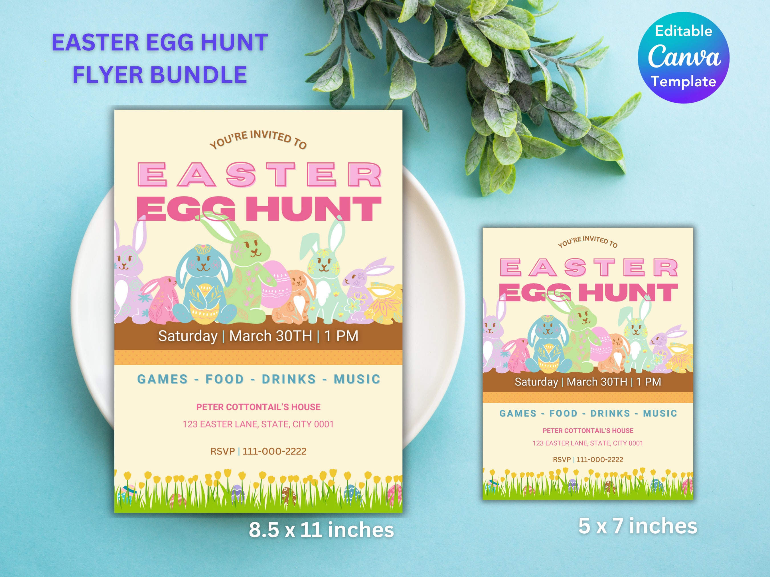 Editable Easter Egg Hunt Flyer | Easter Invitation | Editable Easter ...