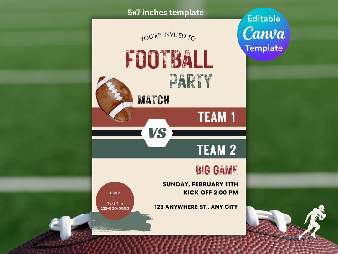 Editable Football Invitation | Football Party | Game Day Flyer ...