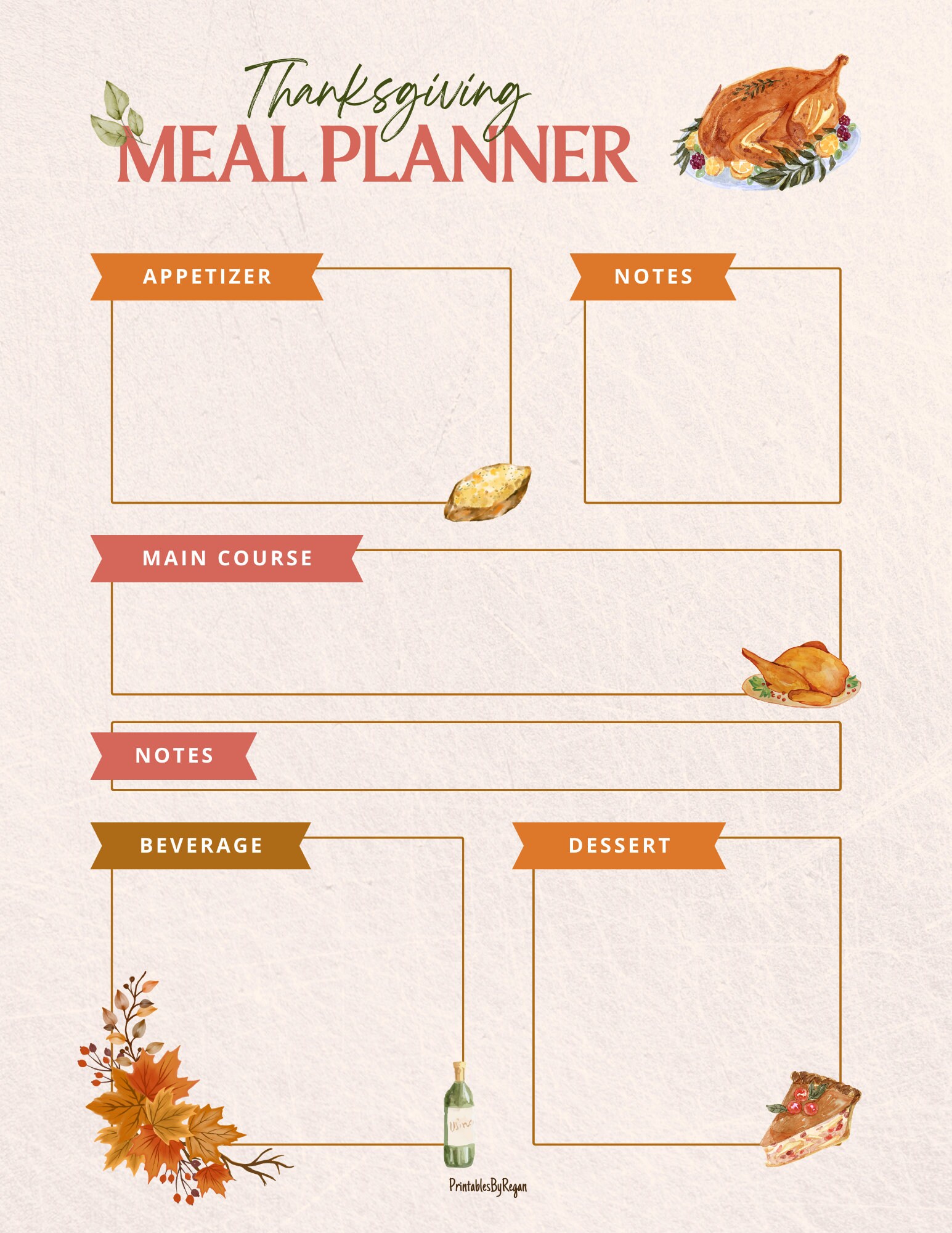Thanksgiving Planner, Gratitude List, Thanksgiving Bundle, Holiday Meal ...