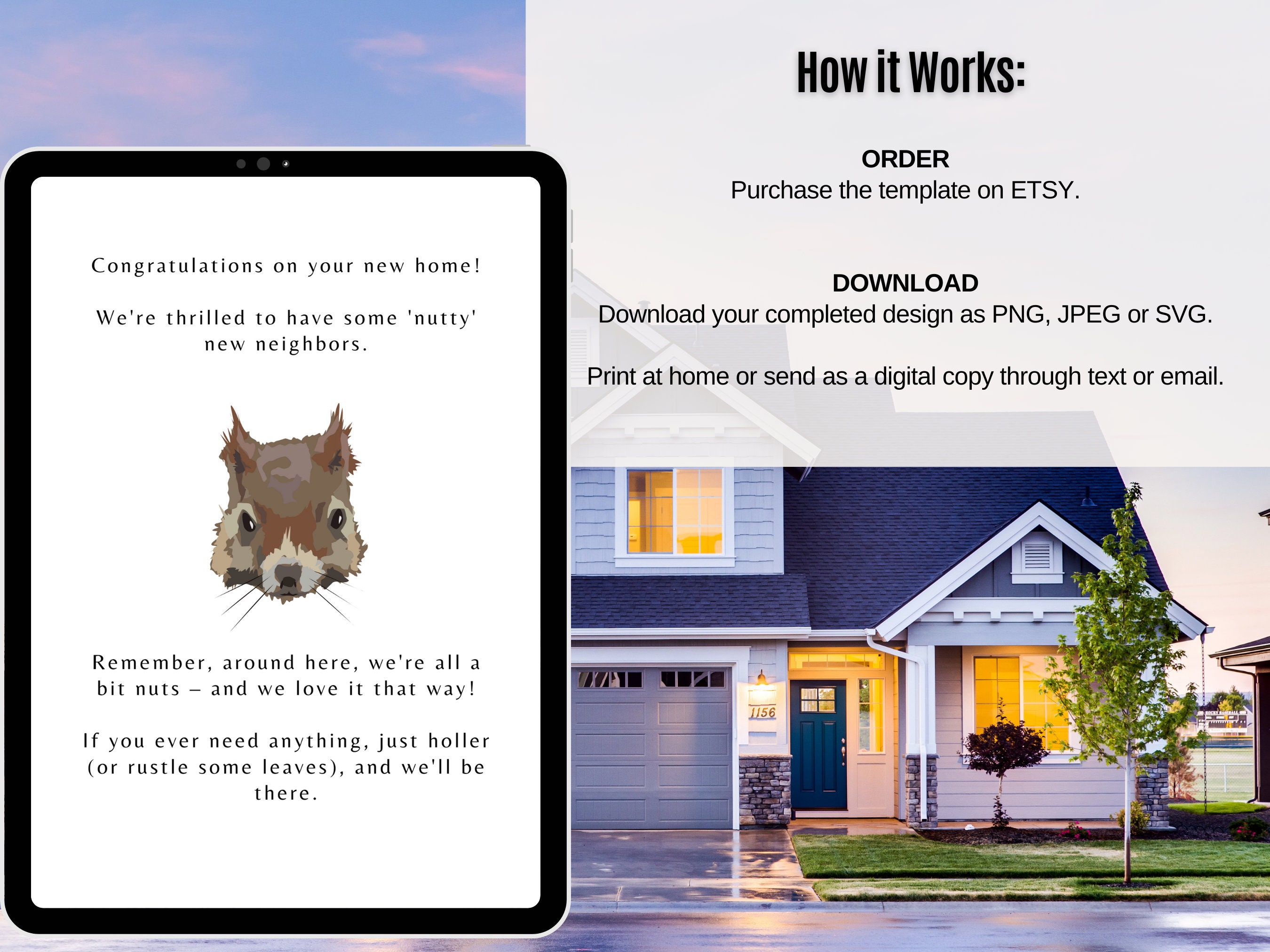 Printable New Neighbor Card | Welcome Neighbors Greeting Card | Moving ...
