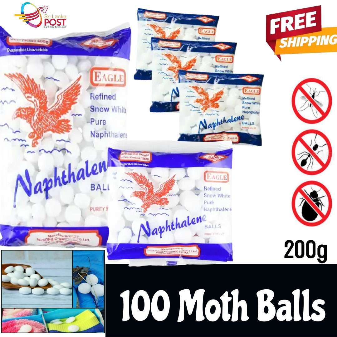 100 Napthalene White Mothballs Pest Control Anti-mold Camphor Moth ...