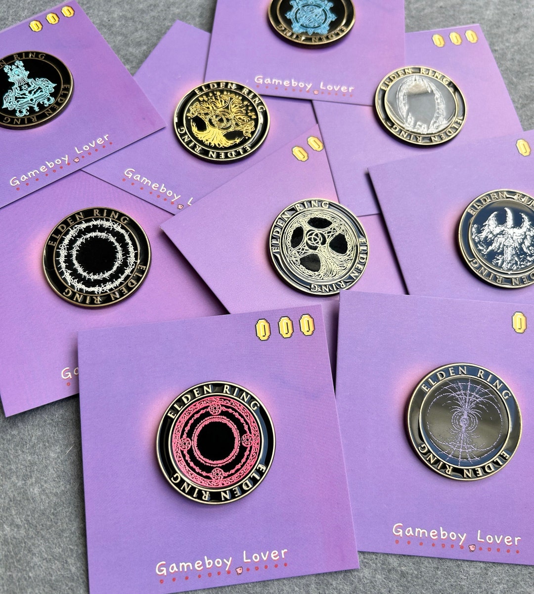 Soul Game Elden Ring Spell Sigil Pin Collection Handmade Gift for Video ...