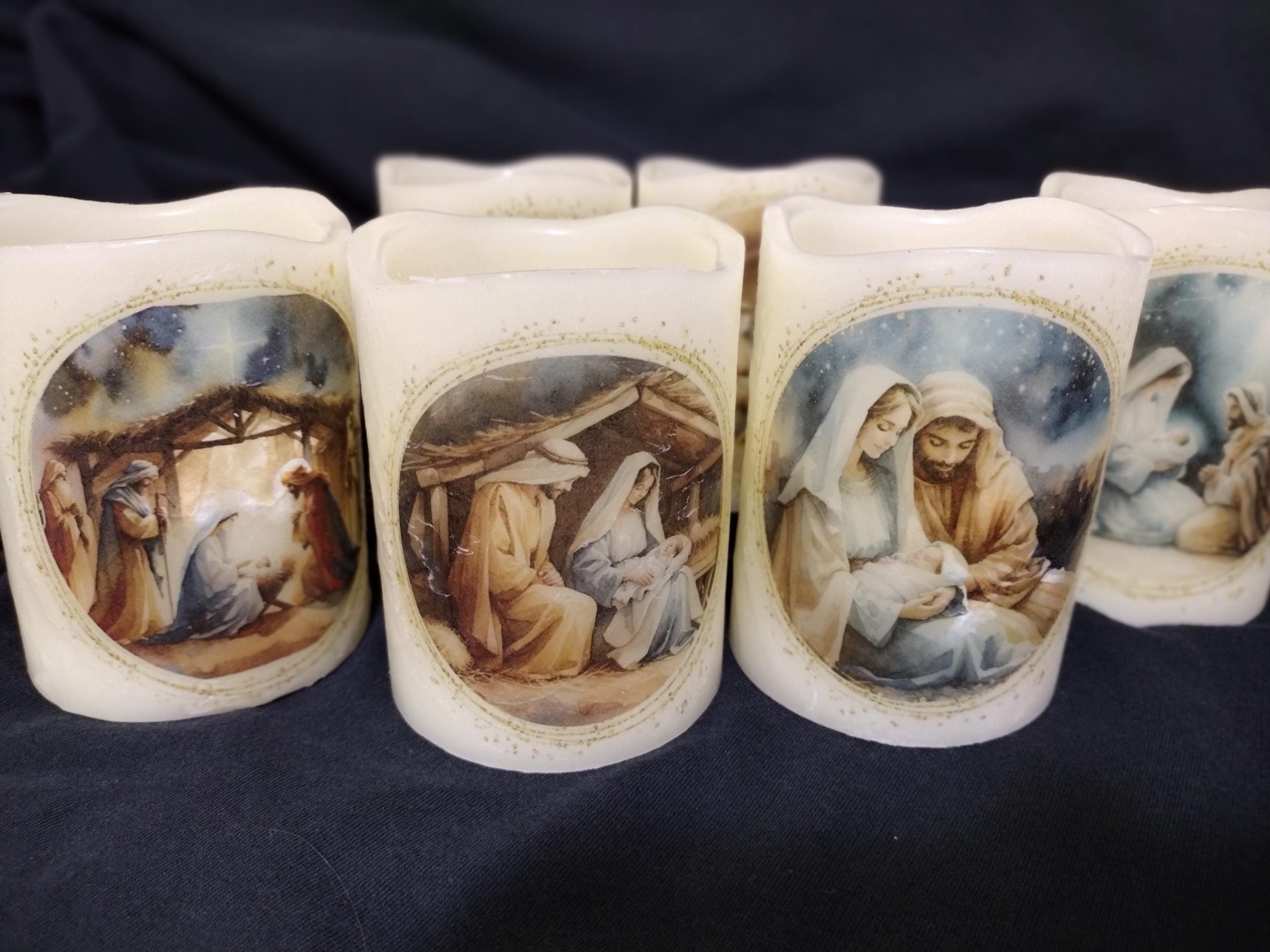 Nativity Flameless Candles - Etsy