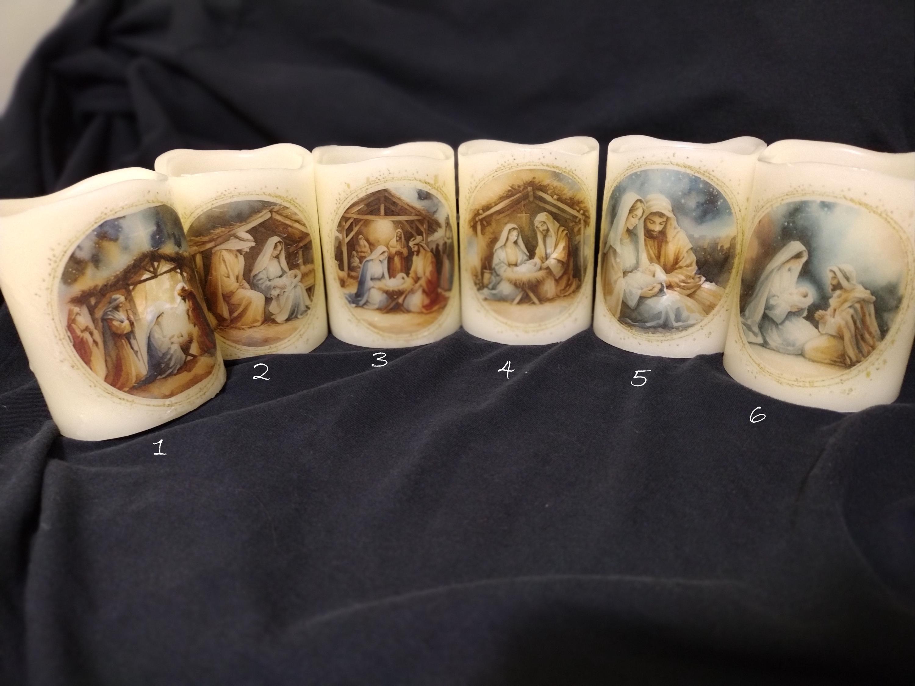 Nativity Flameless Candles - Etsy