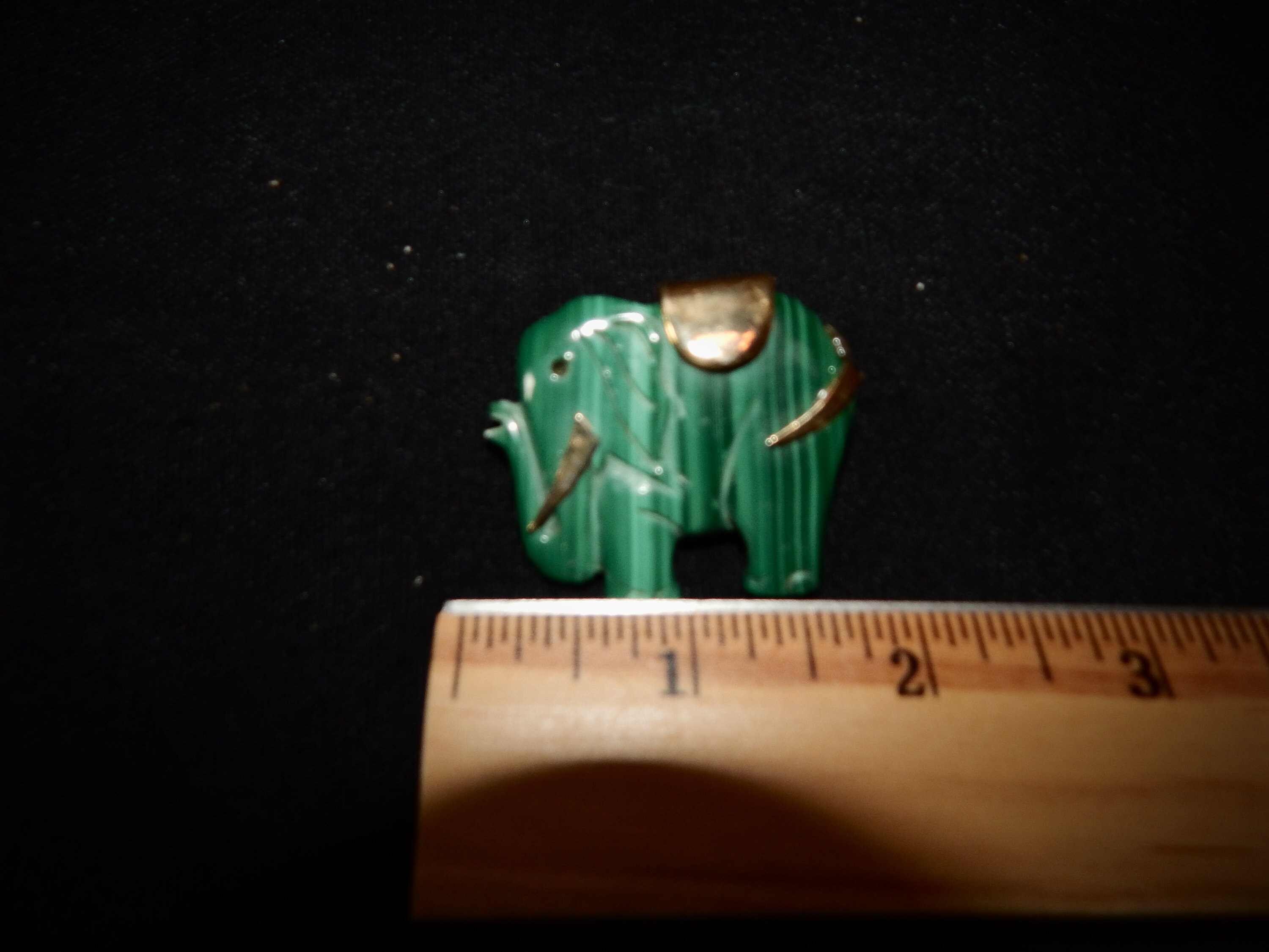 Vintage Malachite & Gold Elephant Brooch Pin - Etsy