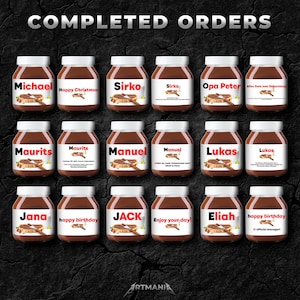 Personalized Birthday Nutella Jar Label. Printable Chocolate Spread ...