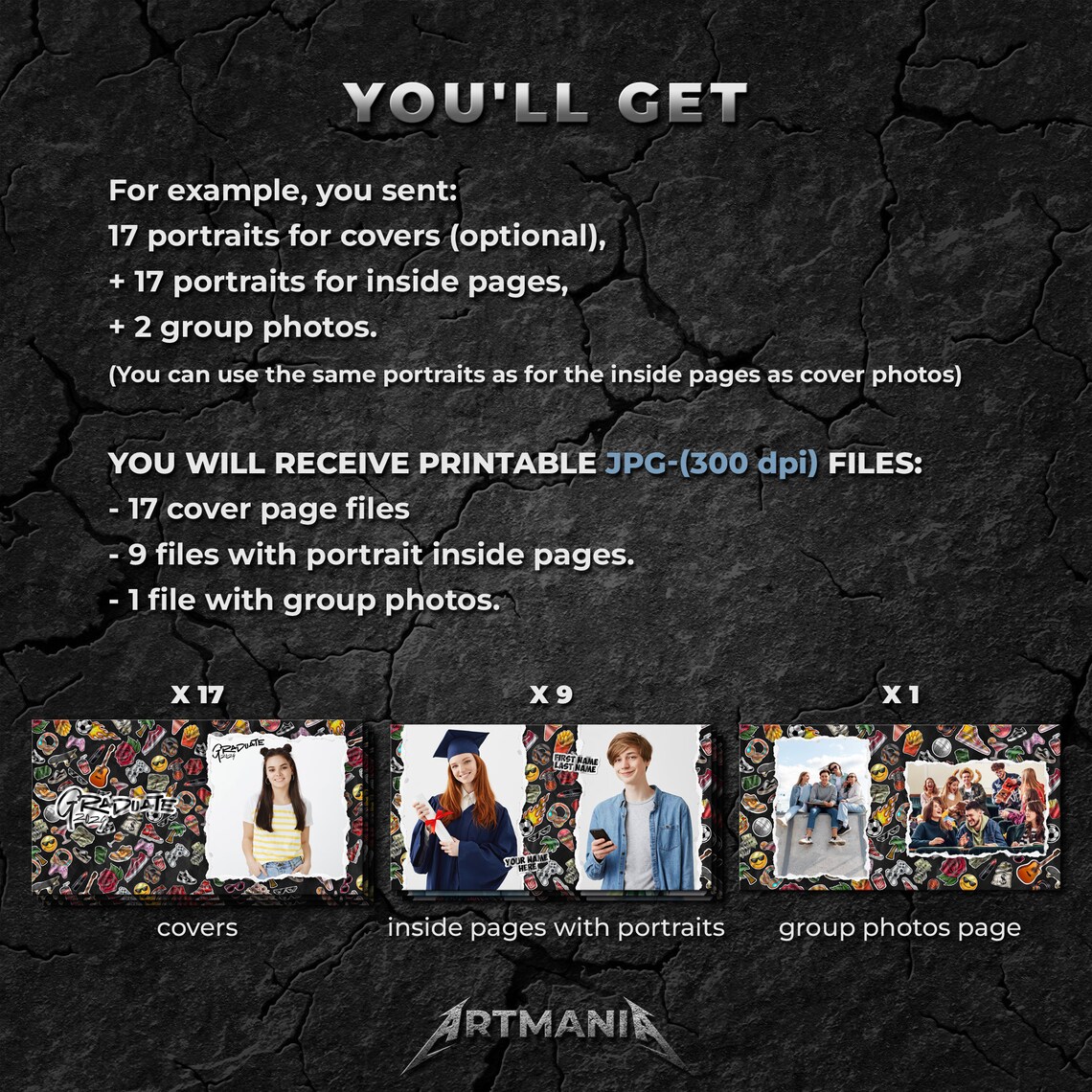 Personalized Graduation Album. Printable Senior School Years Photo Book ...