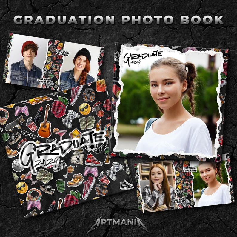 Personalized Graduation Album. Printable Senior School Years Photo Book ...