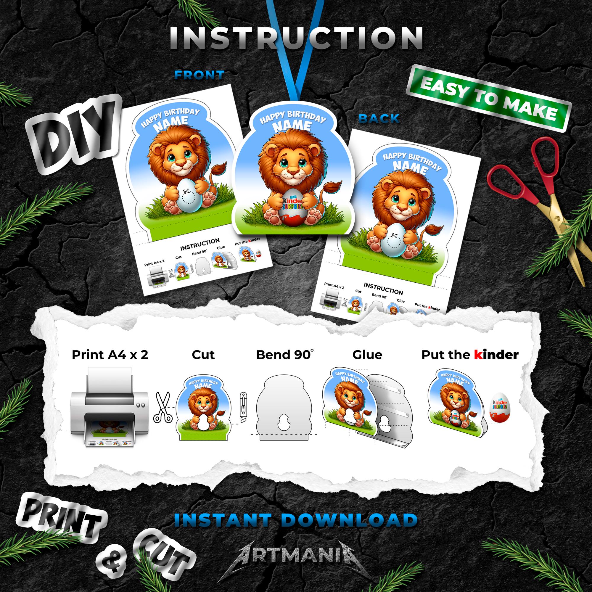 DIY Printable Christmas Kinder Chocolate Egg Holder, Wrap Template With ...