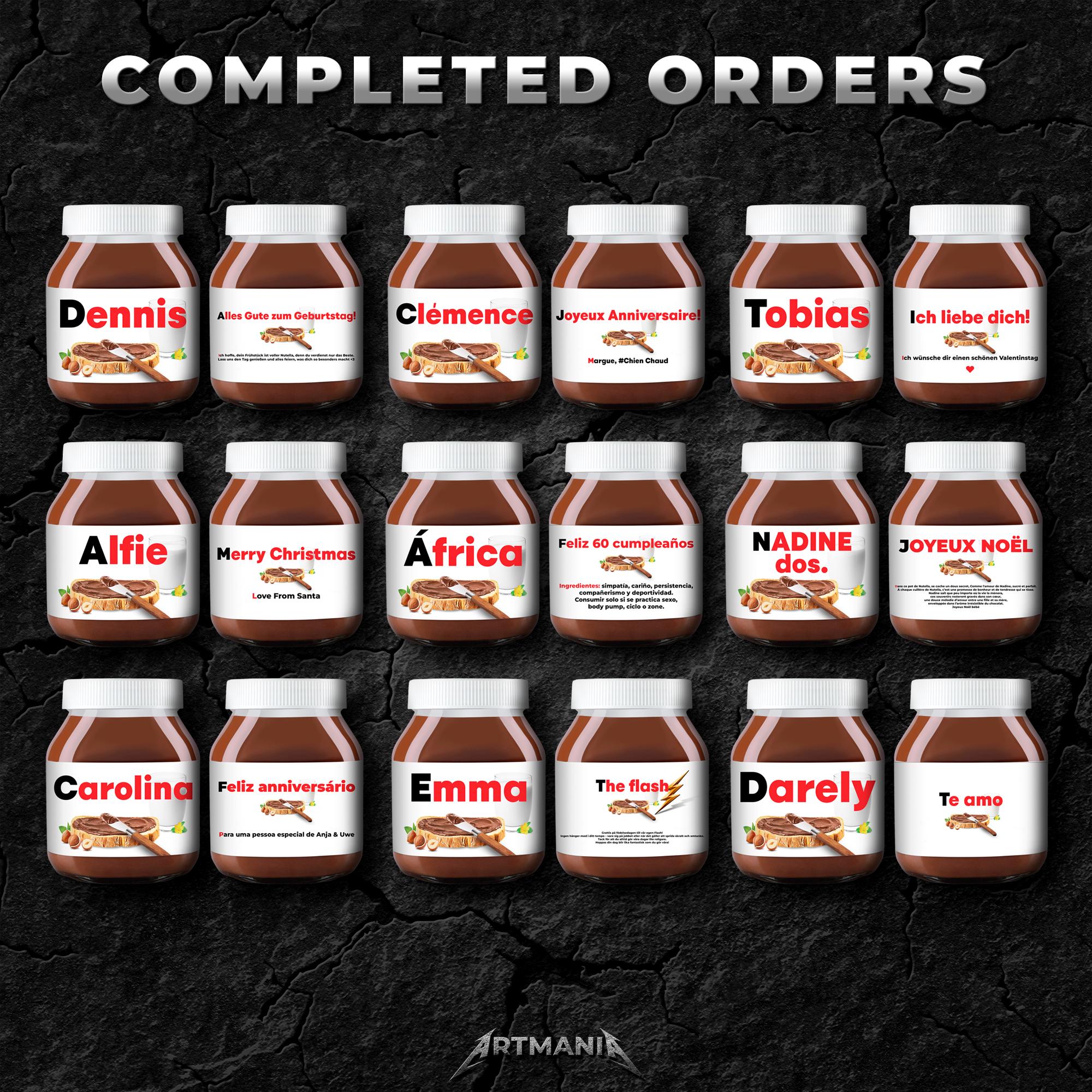 Personalized Birthday Nutella Jar Label. Printable Chocolate Spread ...