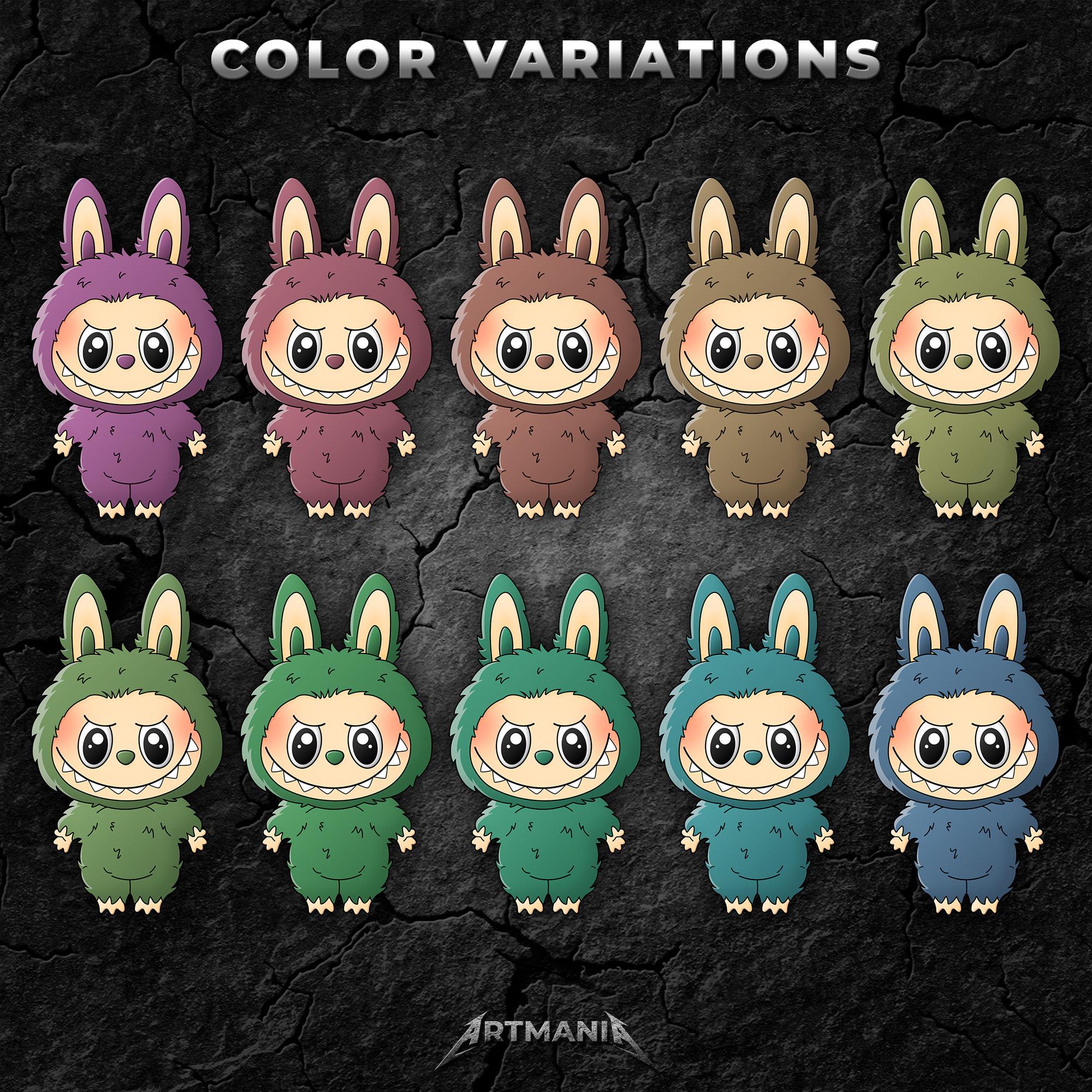 Labubu Cute Monster Sublimation PNG Clipart. Labubu Sticker Pack Bundle ...