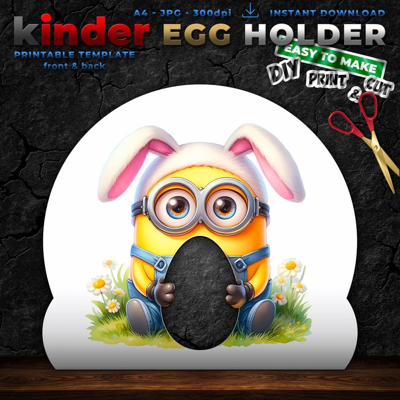 DIY Easter Bunny. Chocolate Kinder Egg Display Holder. Kids Easter Gift ...