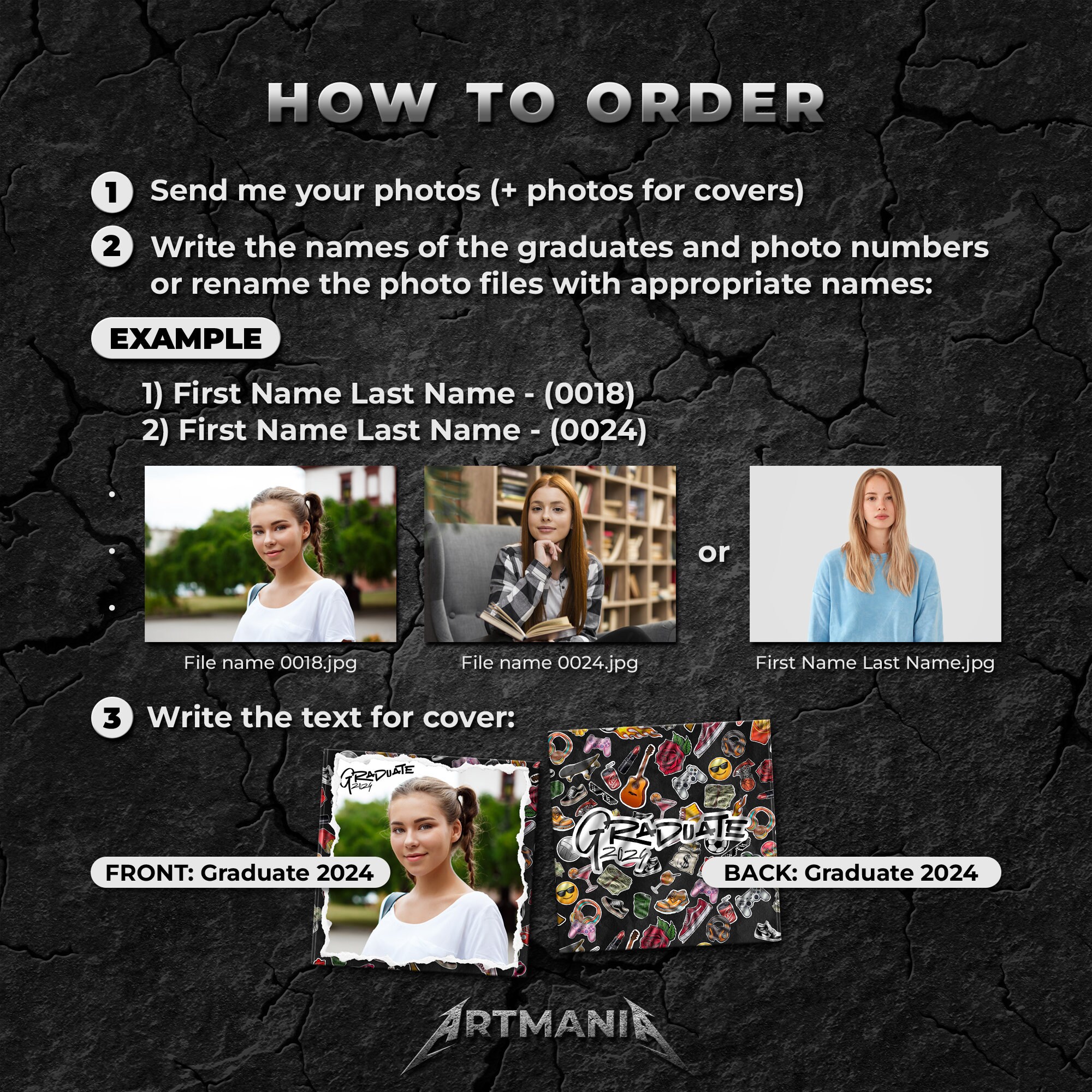 Personalized Graduation Album. Printable Senior School Years Photo Book ...