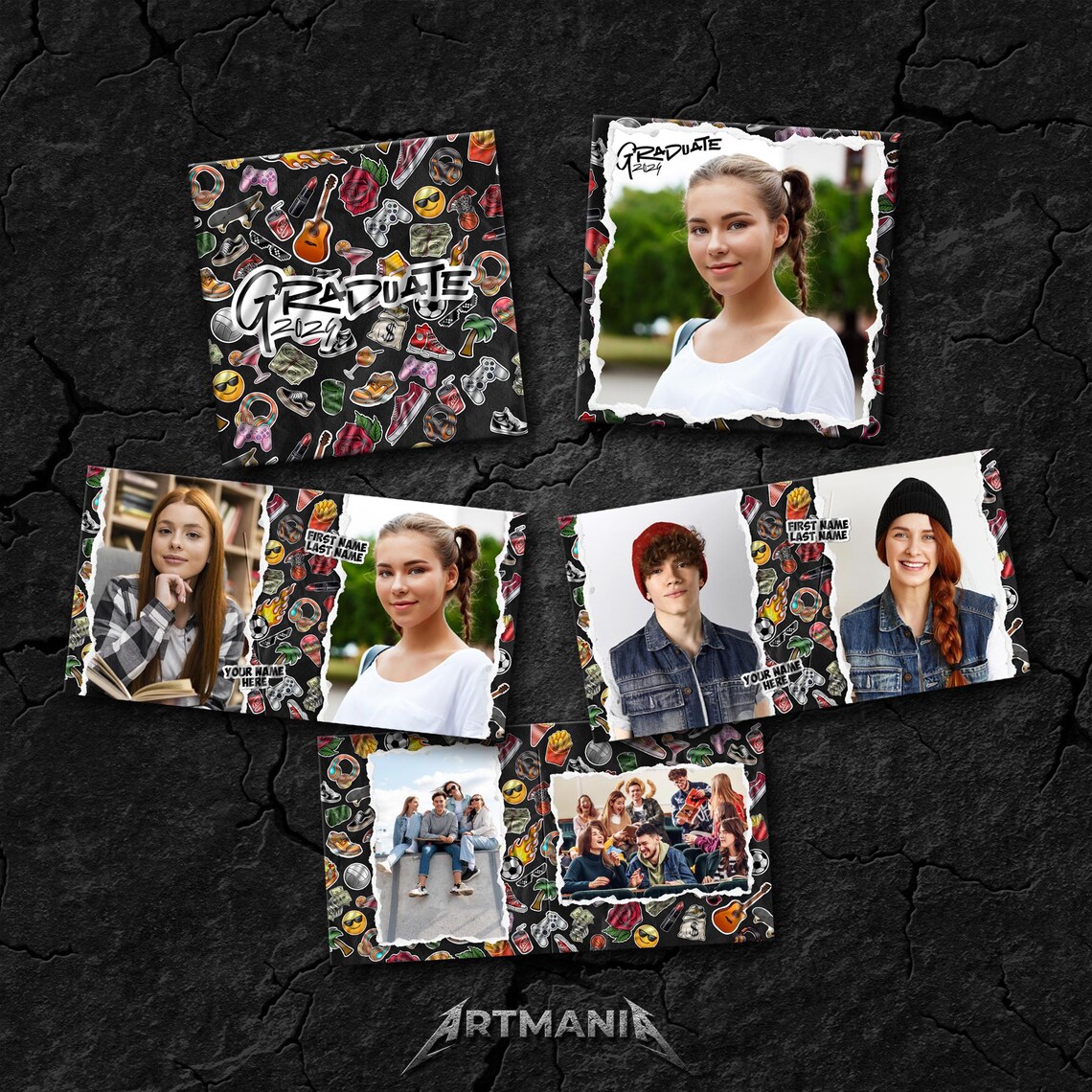 Senior Album Template. Graduation Photo Book Template. School Years ...