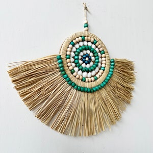 Boho Raffia Wall Hanging Set: Handmade Bohemian Decor - Etsy