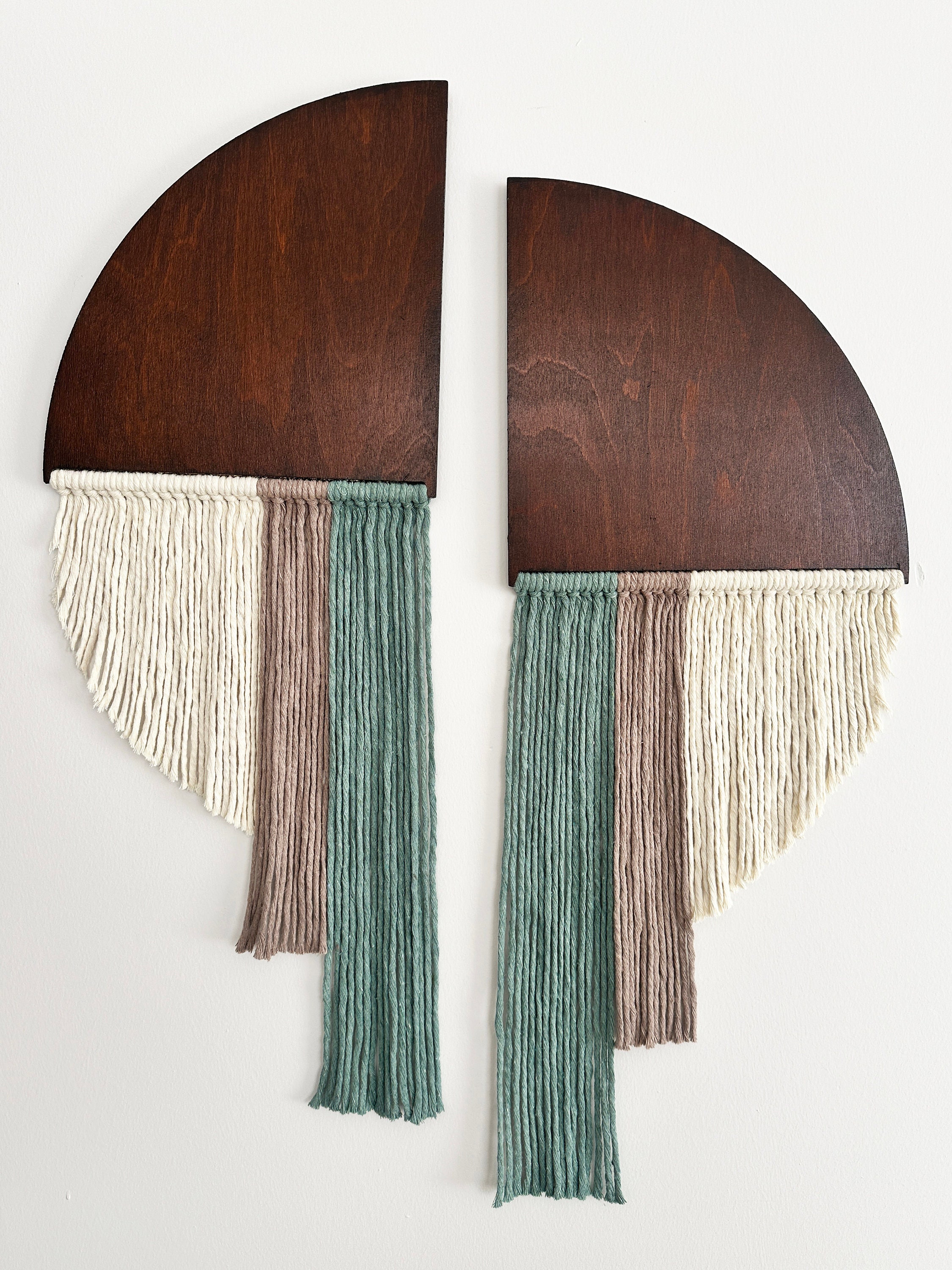 Half Moon Wall Hanging Set, Minimalist Wall Art, Macrame Wall Hanging ...