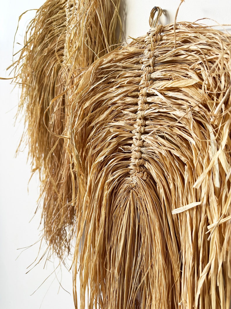 Handmade Raffia Wall Hanging: Boho Bohemian Decor - Etsy