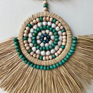 Handmade Raffia Wall Hanging Set: Boho Home Decor - Etsy
