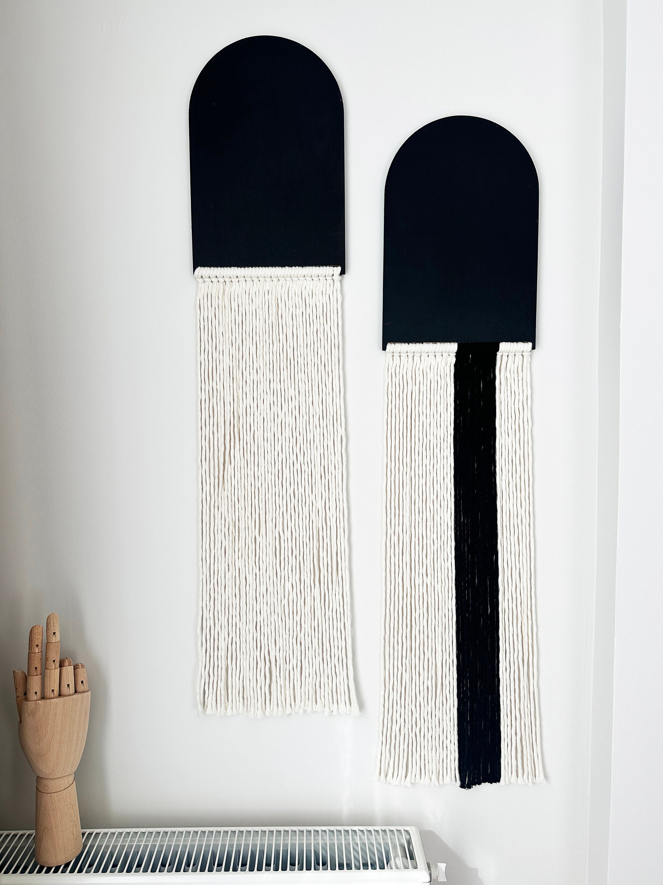 Minimalist Wall Hanging Set, Minimalist Wood Wall Art, Macrame Wall ...