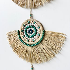 Natural Raffia Wall Hanging Set, Boho Wall Decor , Bohemian Wall Art ...