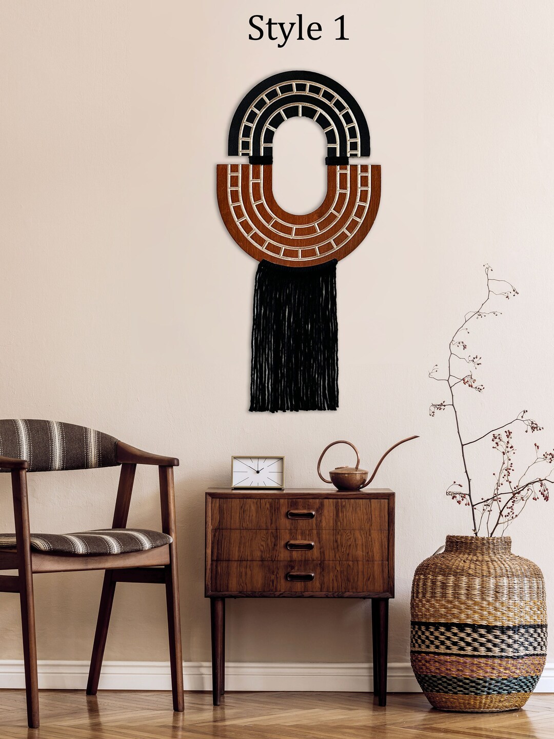 Carved Ethnic Wall Hanging, Bohemian Wall Art, Macrame Wall Hanging ...