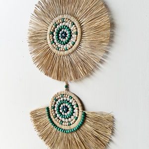 Handmade Raffia Wall Hanging Set: Boho Home Decor - Etsy