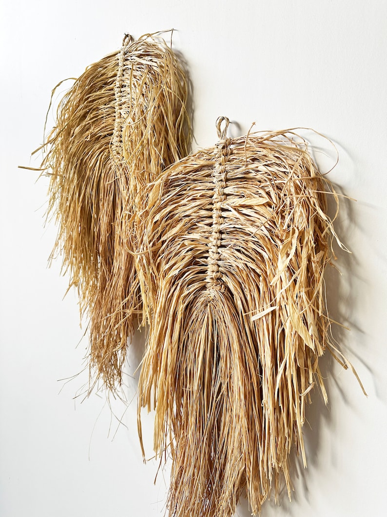 Handmade Raffia Wall Hanging: Boho Bohemian Decor - Etsy