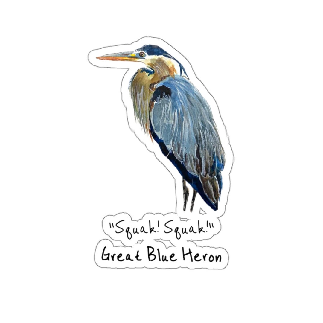 Great Blue Heron: Bird Mnemonic Bird Call Die-cut Sticker - Etsy
