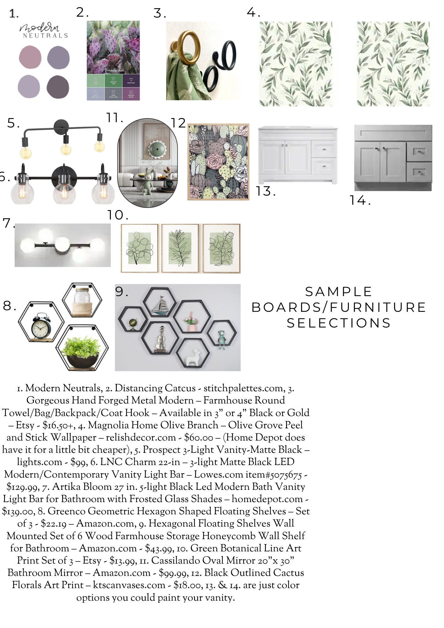 Interior Design, Mood Board, Home Decor, Furniture Selections - Etsy