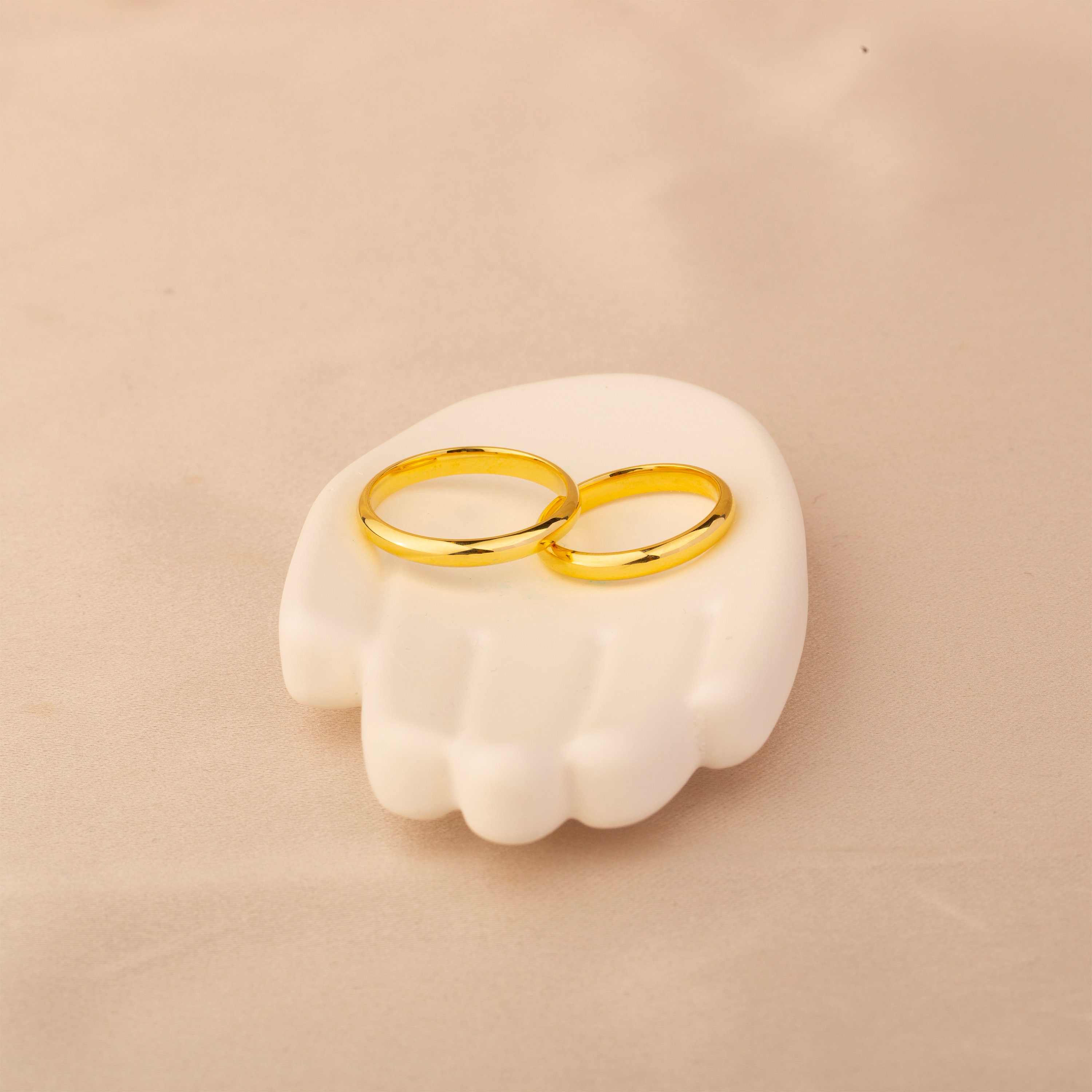 22K Solid Gold 3 Mm Wedding Band Solid Gold 3mm Wedding Ring 22K Solid ...