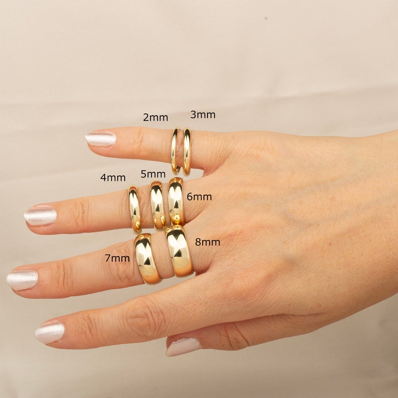 22K Solid Gold 5mm Wedding Band 22K Gold 5mm Wedding Gold 5mm Wedding Ring Band Domed 5mm Band ...