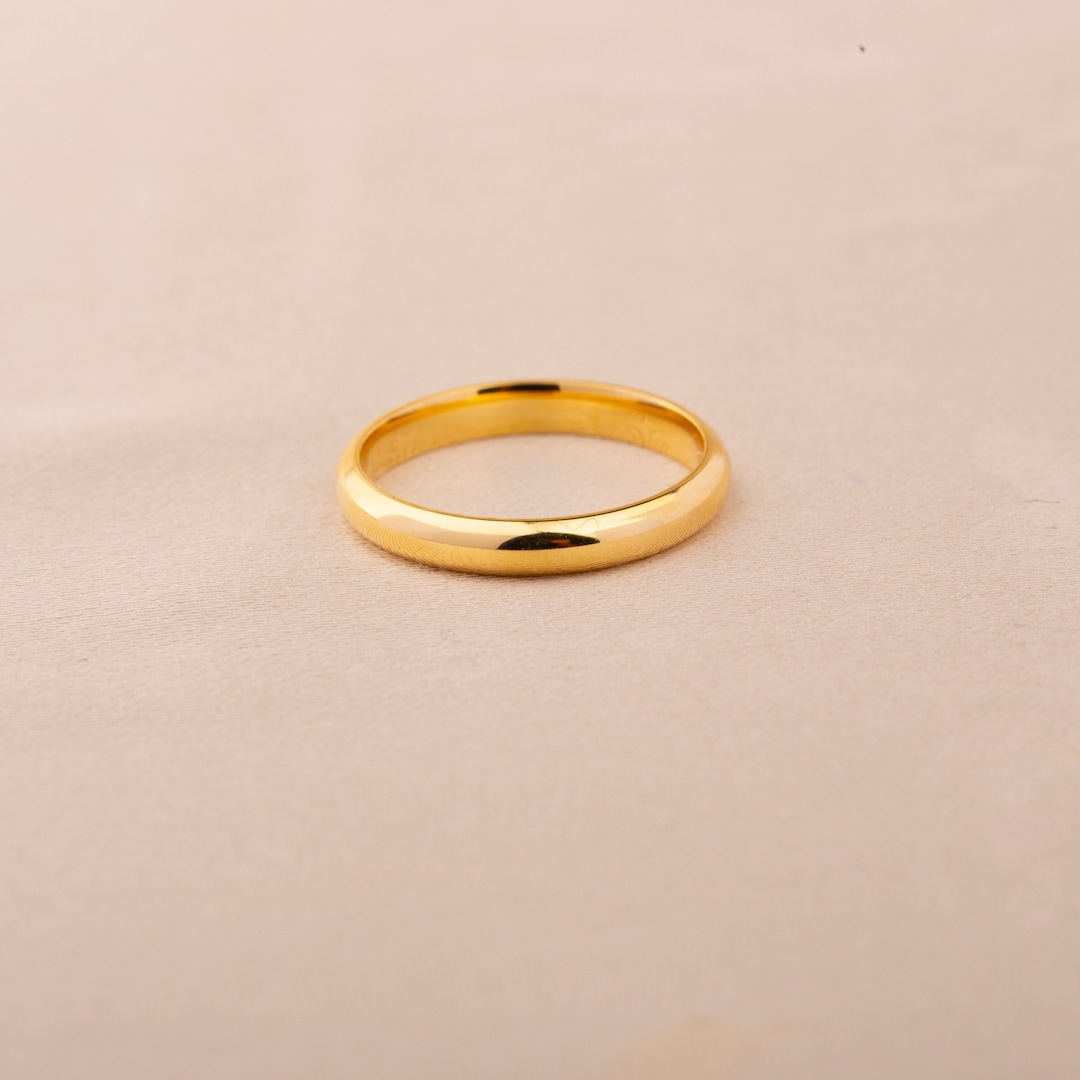 22K Solid Gold 2 Mm Wedding Band - 22k Gold Ring - 22K Gold 2mm Wedding ...