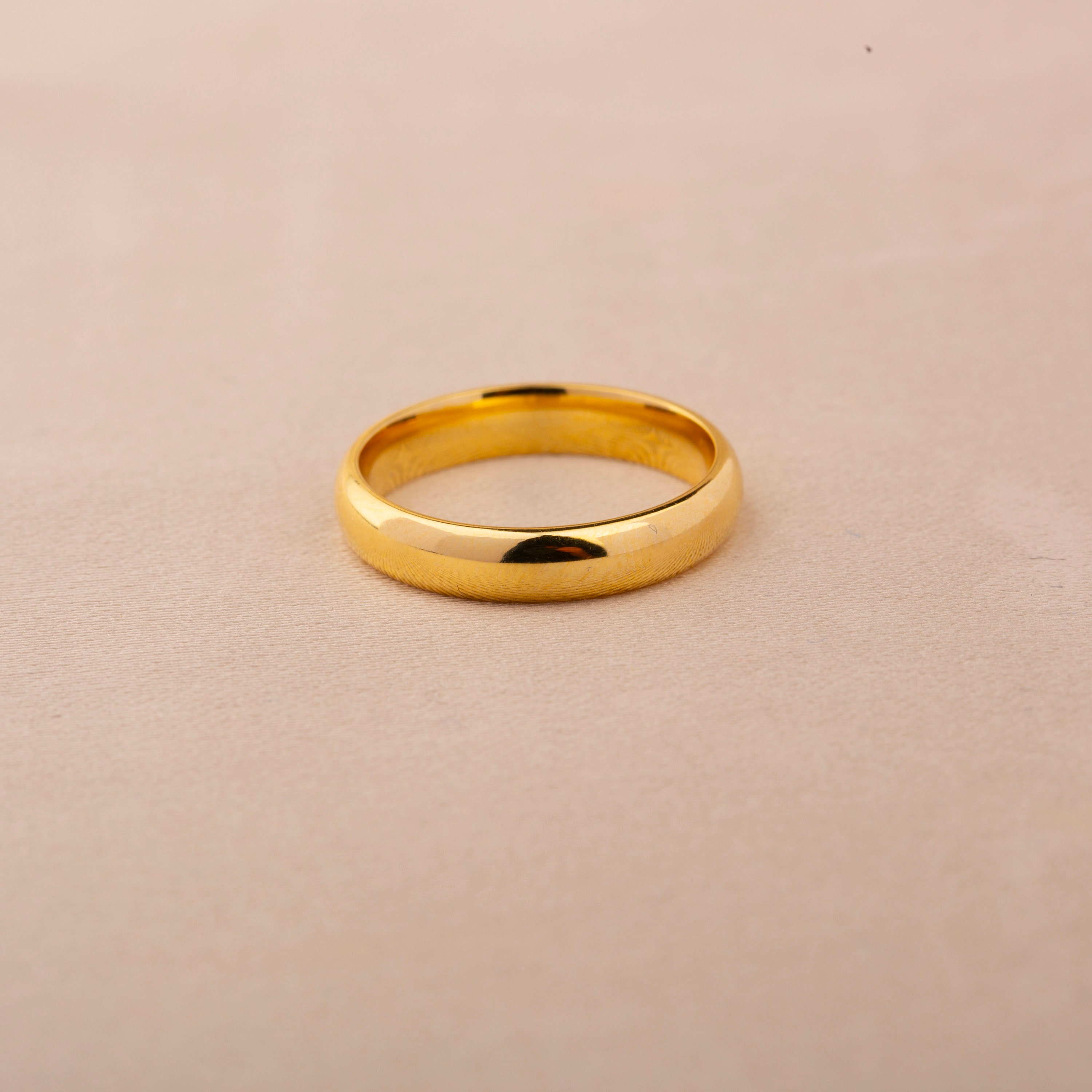 22K Solid Gold 5mm Wedding Band 22K Gold 5mm Wedding Gold 5mm Wedding Ring Band Domed 5mm Band ...