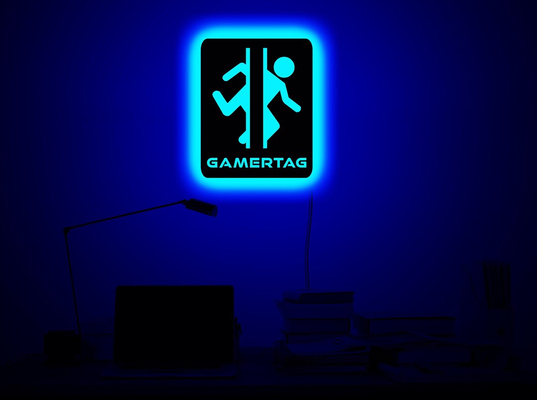 Portal 2 Personalized Wall Art Wood Custom Led Sign Decor Video Game ...