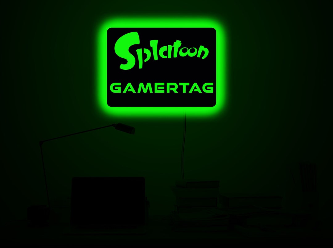 Splatoon Personalized Wall Art Wood Custom Led Sign Decor Video Game ...
