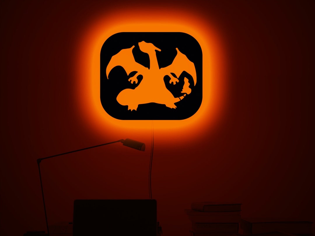 Charizard Wall Art Wooden Pokemon Led Sign Poster Pokemon Gift ...