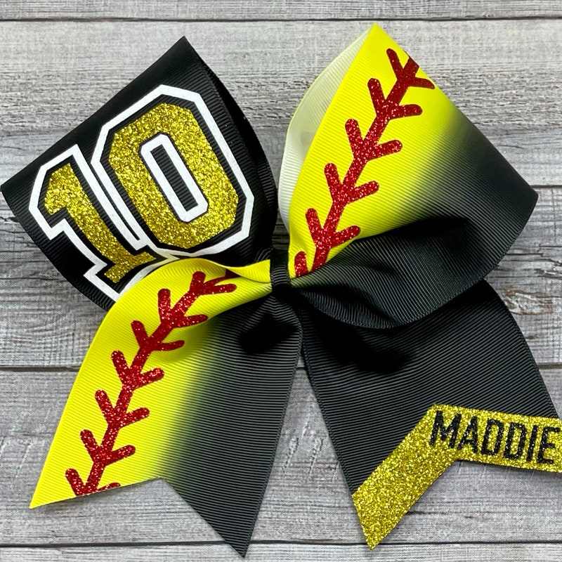 Softball Bow - Etsy
