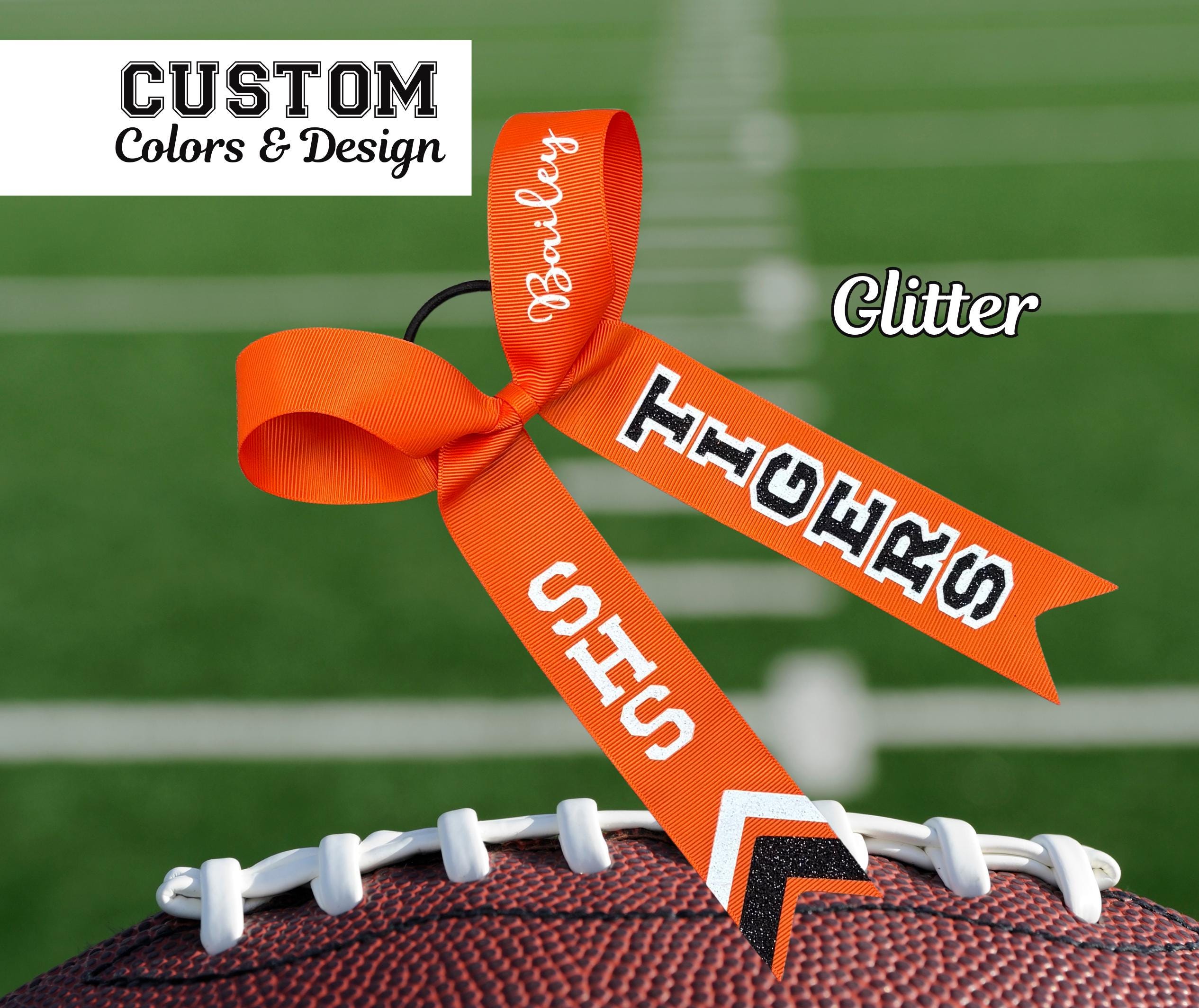 Navy and Gold Cheer Bow, Collegiate Glitter Cheer Bow, Sideline Bow ...
