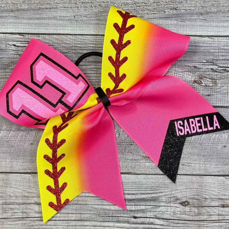 Softball Bow - Etsy